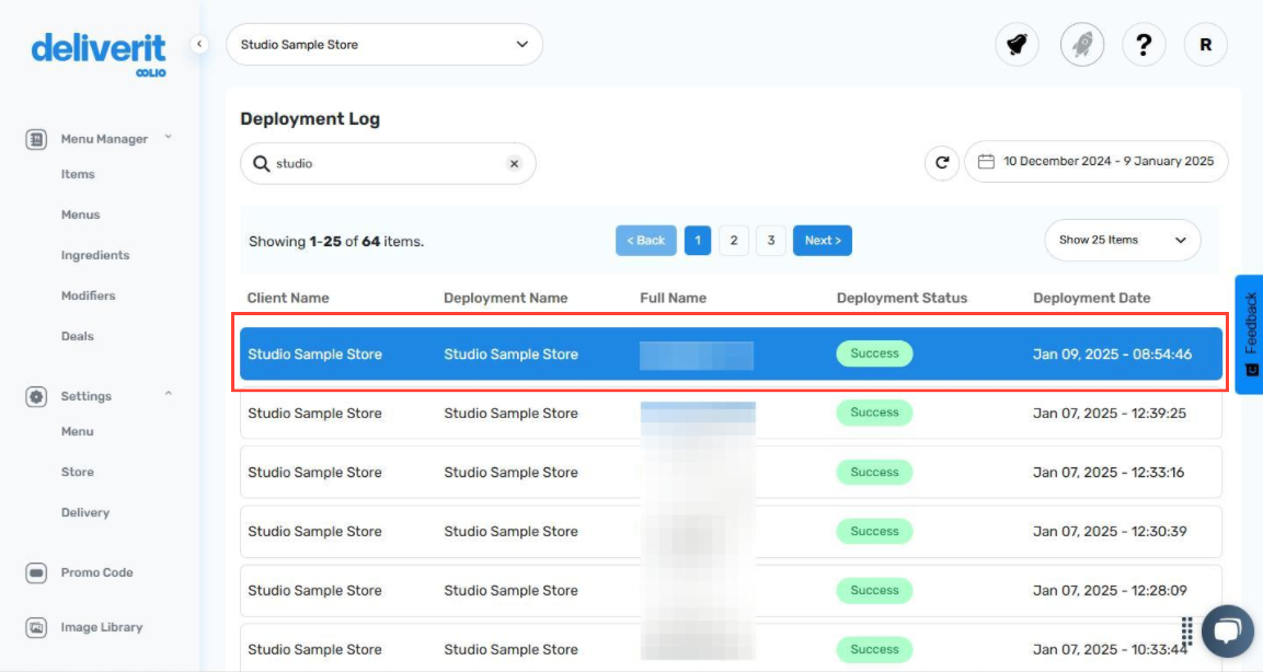 How to Monitor Deployment logs in Deliverit Studio.