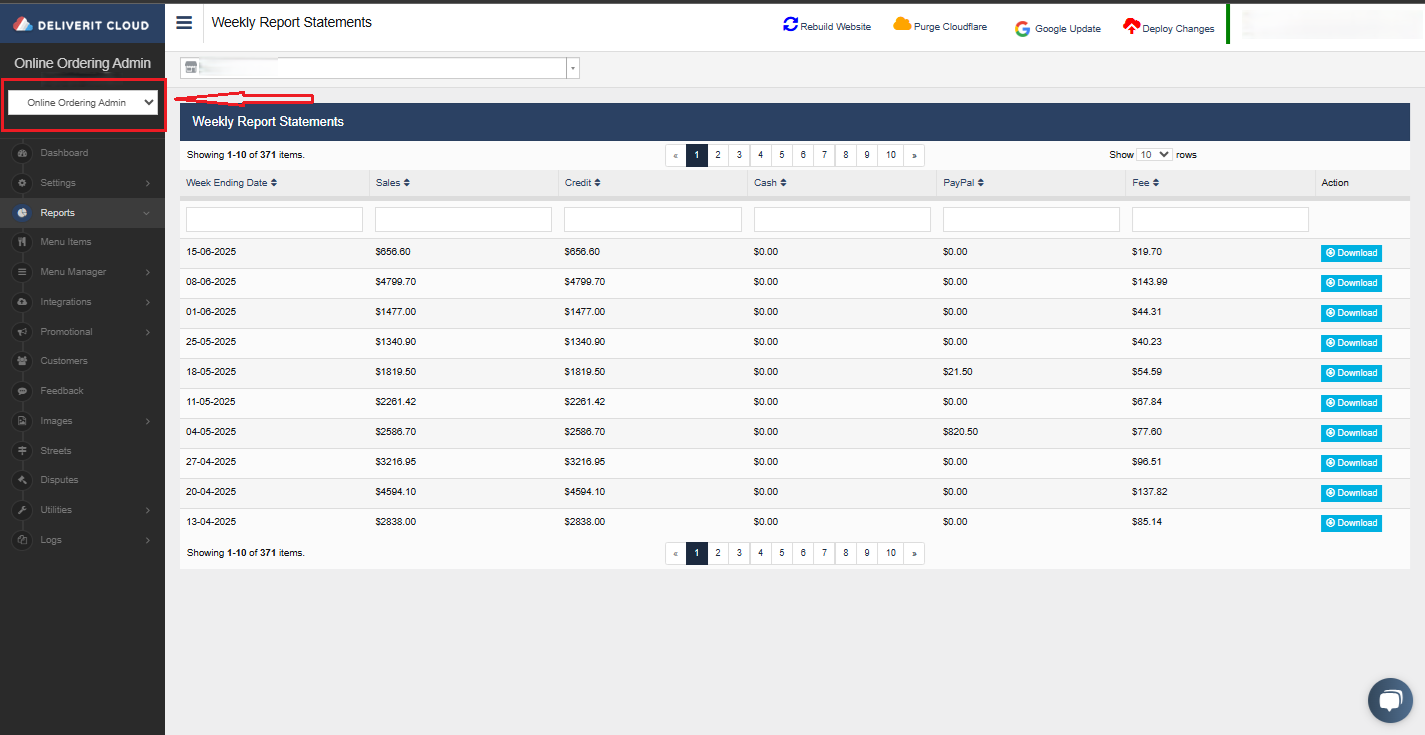 How to Access the Online Ordering Weekly Progress Report in Deliverit Cloud