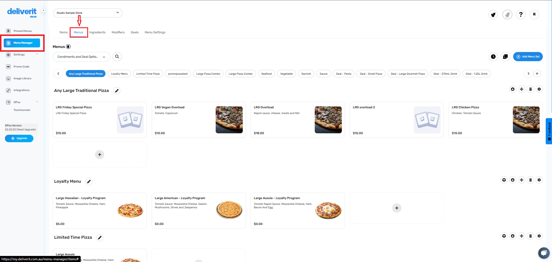 How to Duplicate a Menu Set on Deliverit Studio