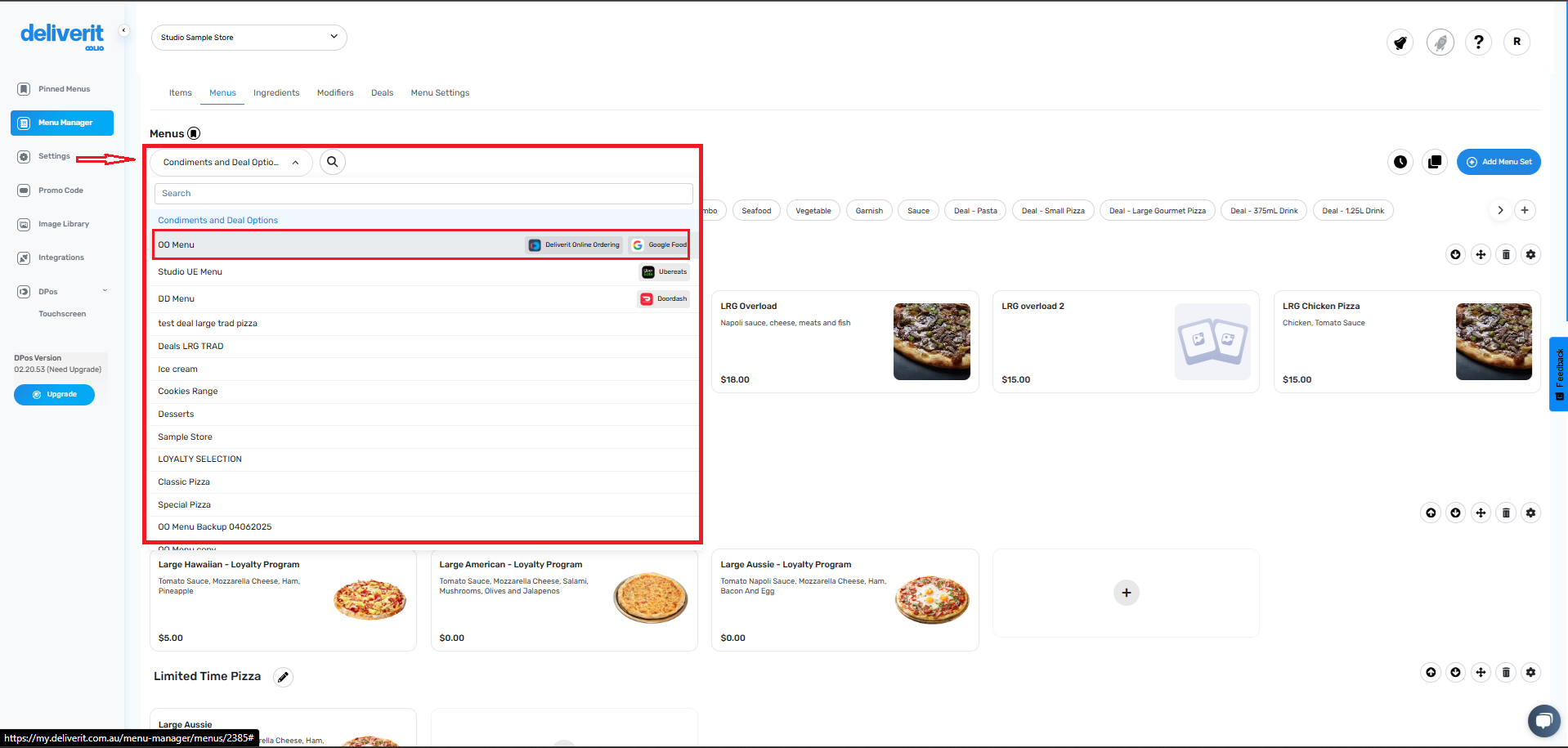 How to Duplicate a Menu Set on Deliverit Studio