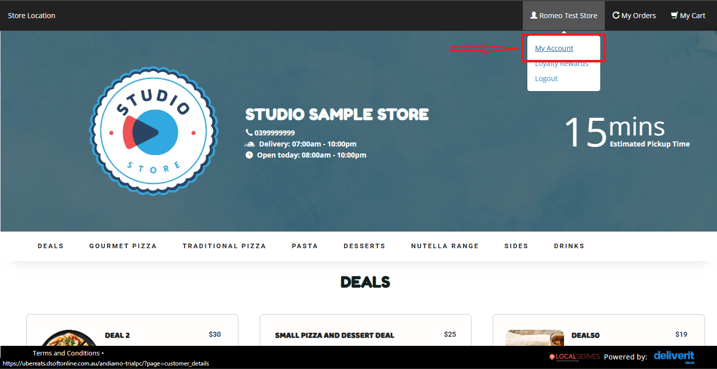 How to Update My Profile on My Account Page (Online Ordering)