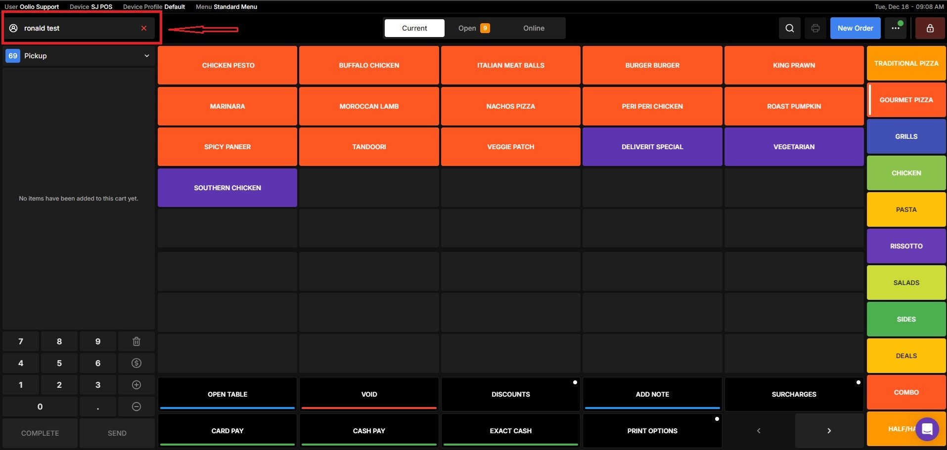 How to Send / Save an Order on Oolio Pos