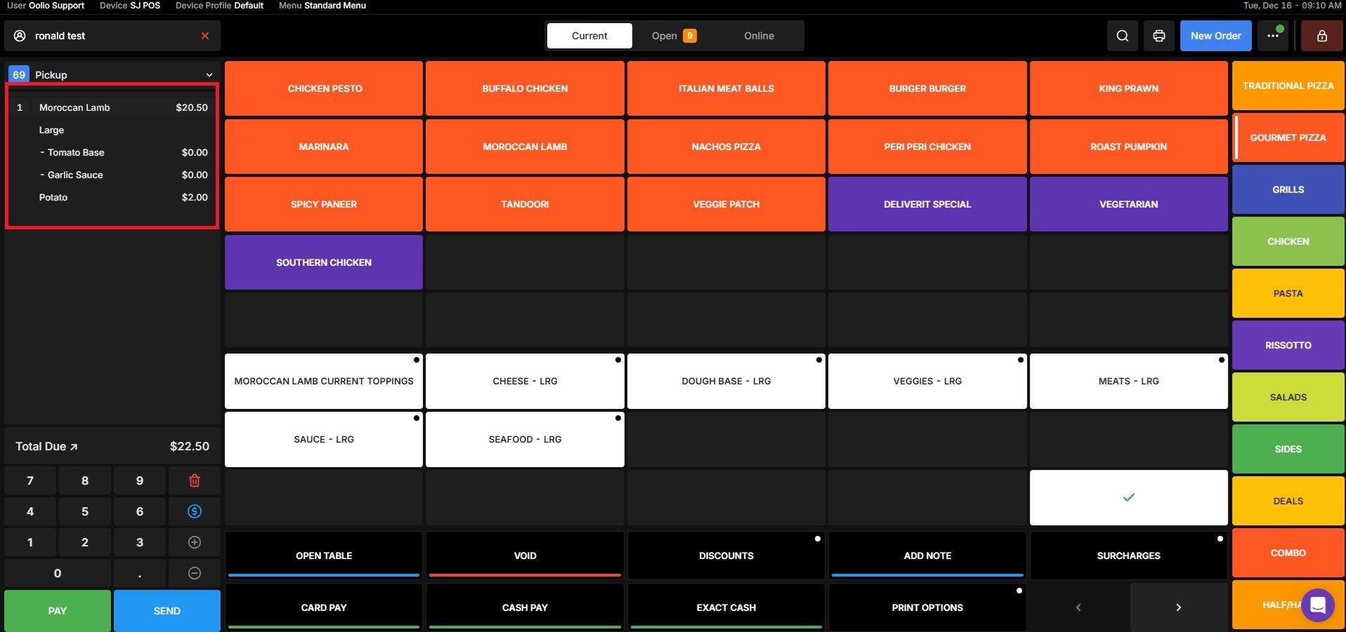 How to Send / Save an Order on Oolio Pos
