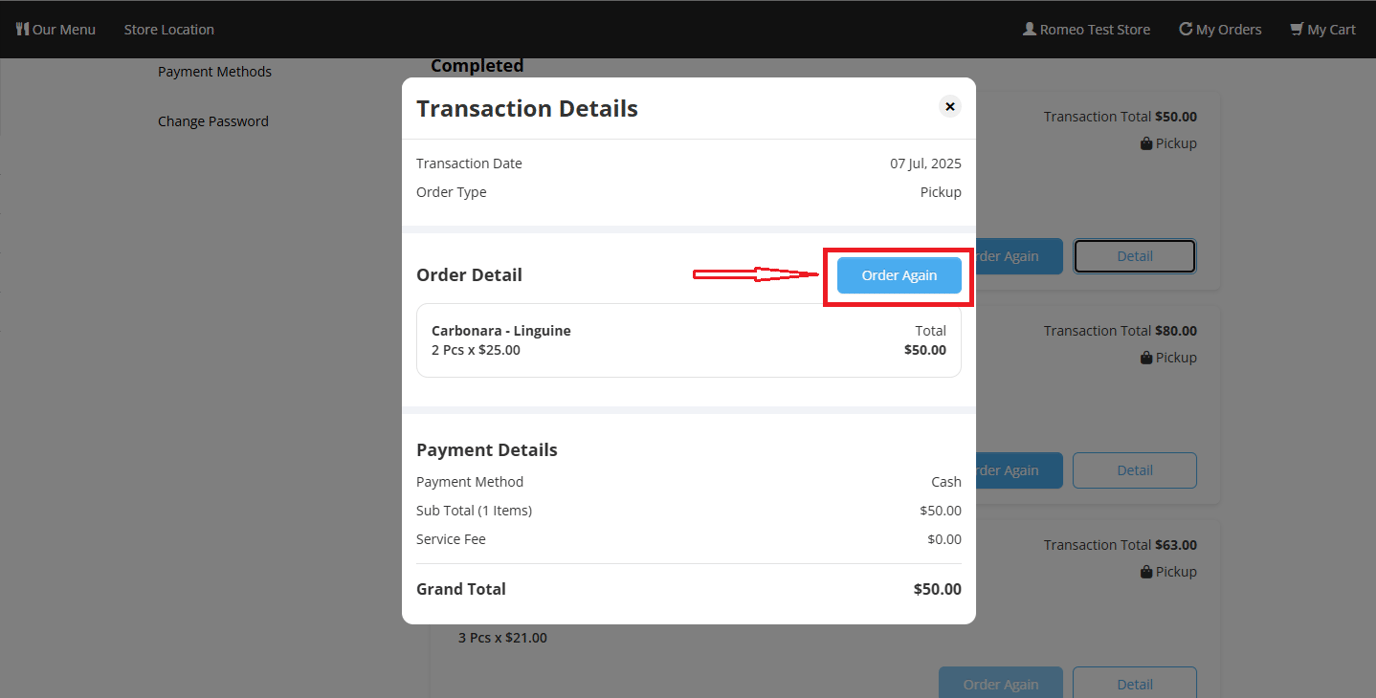 How to View Recent Orders on My Account Page (Online Ordering)