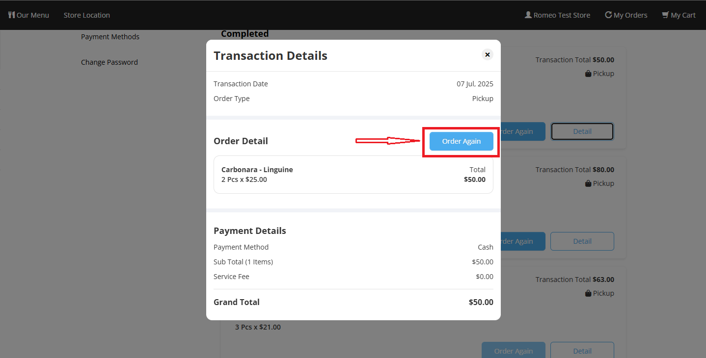 How to View Recent Orders on My Account Page (Online Ordering)