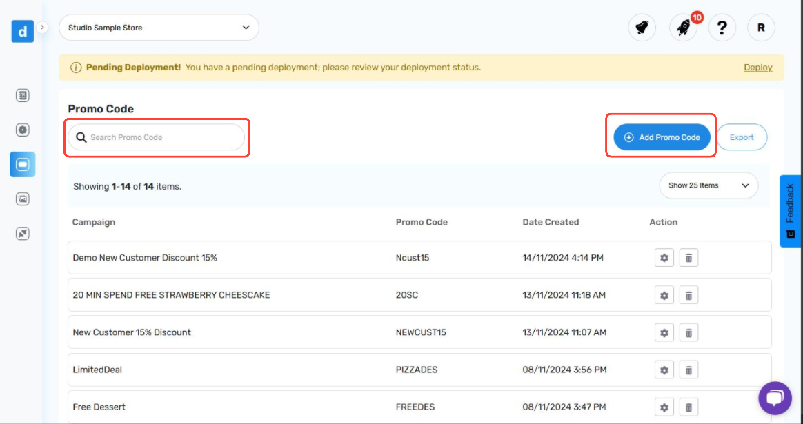 How to Create a Promo Code in Deliverit Studio.