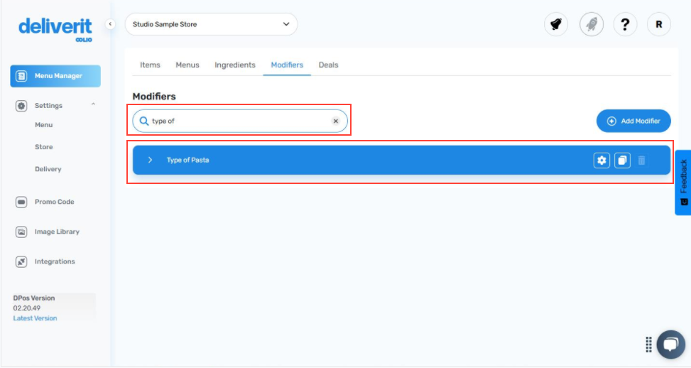 How to Update/Create Modifiers(Item Options) in Deliverit Studio