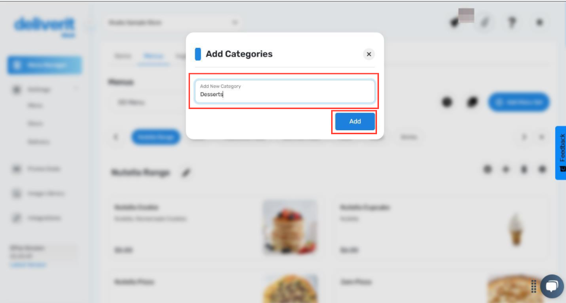 How to Create a New Menu Category on Deliverit Studio